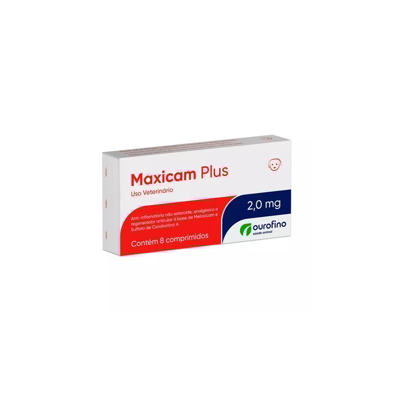 Anti-inflamatório Ourofino Maxicam Plus 2,0mg com 8 comprimidos | Amaro ...