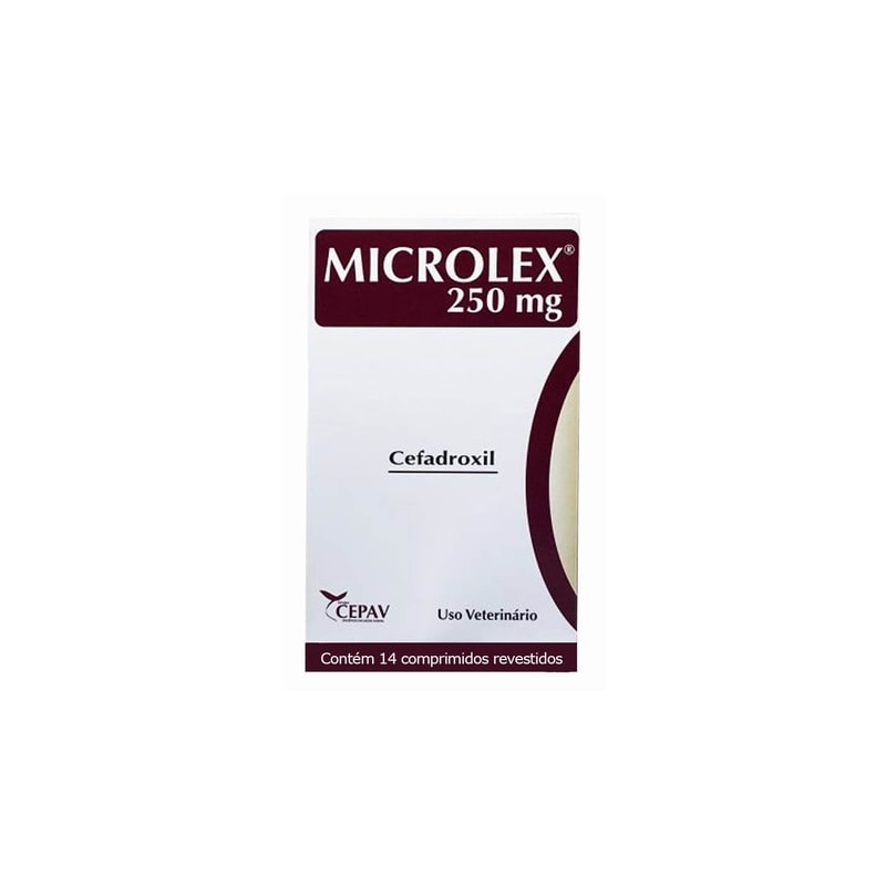 Antibiótico Microlex Cepav 250mg para Cães e Gatos 14 comprimidos ...