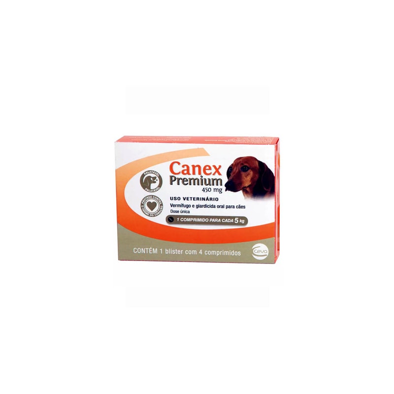 Canex Premium 450mg Vermifugo Cães até 5kg com 4 comprimidos | Amaro's ...