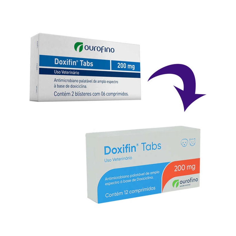 Doxifin Tabs 200mg Antibiótico cartela com 12 comprimidos | Amaro's Bichos Pet Shop