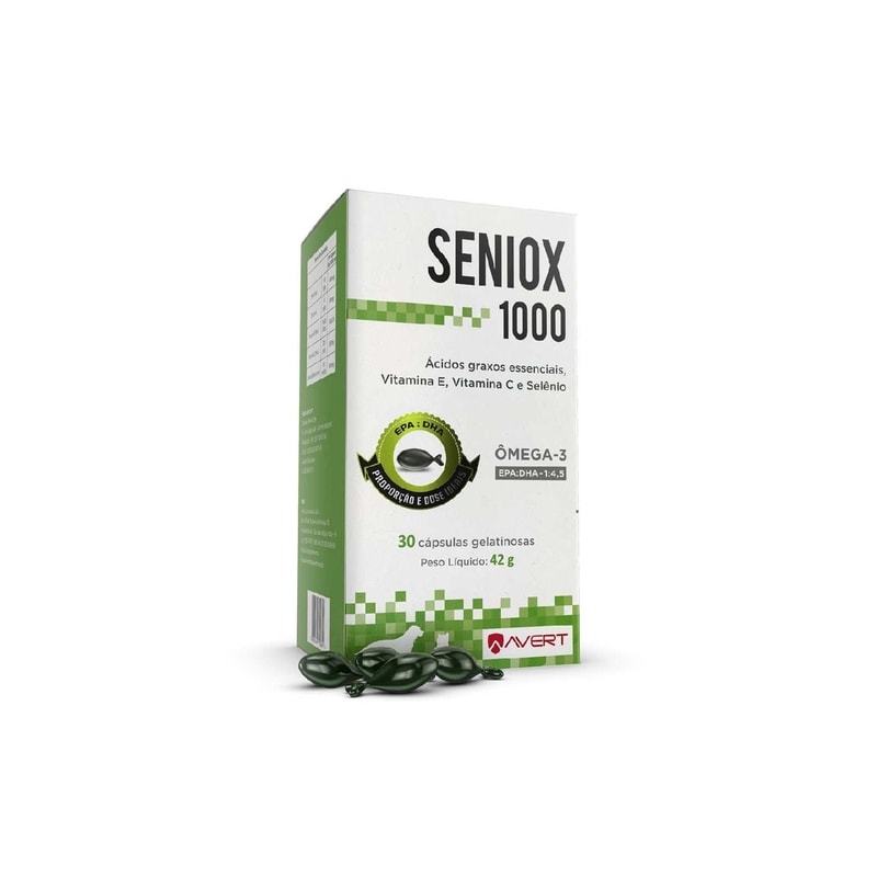 Seniox 1000mg Suplemento com 30 cápsulas | Amaro's Bichos Pet Shop