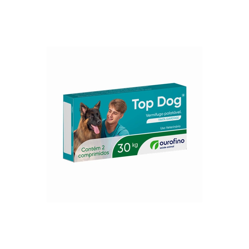 Top Dog Vermifugo para Cães até 30kg com 2 Comprimidos | Amaro's Bichos ...